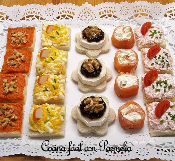 Canapés variados fáciles y rápidos